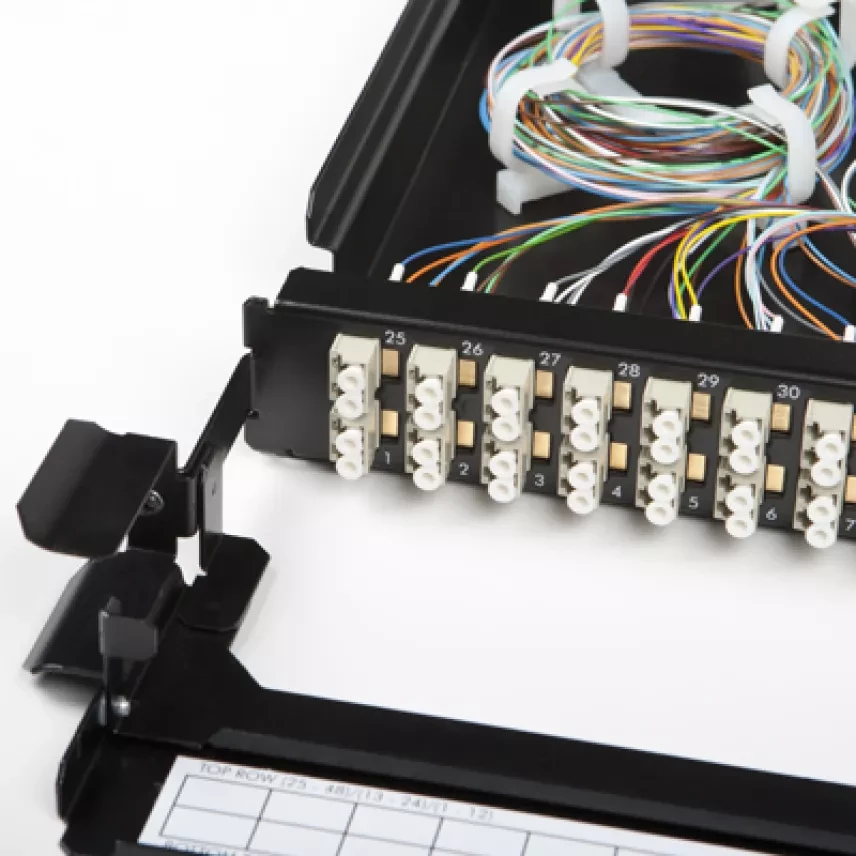 LANsense Pre Loaded Patch Panel 48 LC Multimode Sliding Black | Aginode